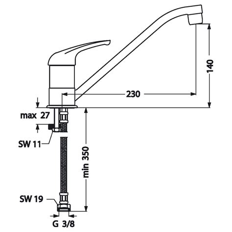 Смесителна батерия за кухненска мивка стояща Sirius 1 ръкохватка ⋆ Masterhaus