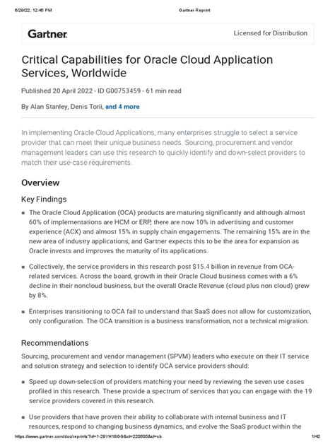 Critical Capabilities For Oracle Cloud Application Services Worldwide