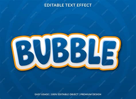 Premium Vector Bubble Editable Text Effect Template Use For Business