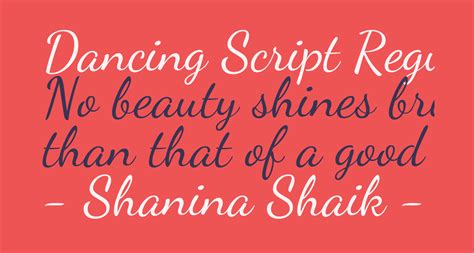 Dancing Script Regular Free Font What Font Is