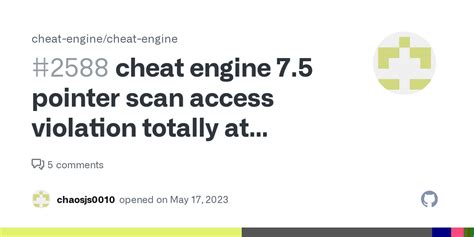 Cheat Engine 75 Pointer Scan Access Violation Totally At Random Intervals · Issue 2588