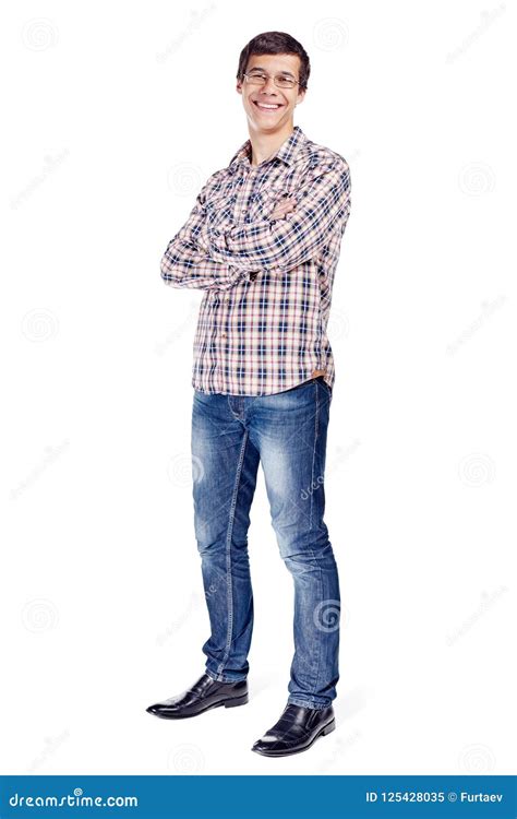 Man With Arms Crossed Full Body Stock Image Image Of Person Body 125428035