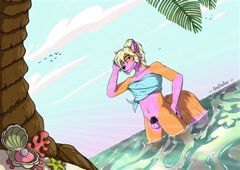 Rule 34 Absurd Res Anthro Balls Beach Bivalve Shell Black Chastity Cage Blonde Hair Canid