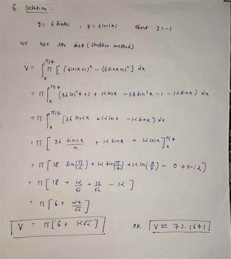 Solved How Can I Find The Volumes Of Solids Using The Formula For Disks Course Hero