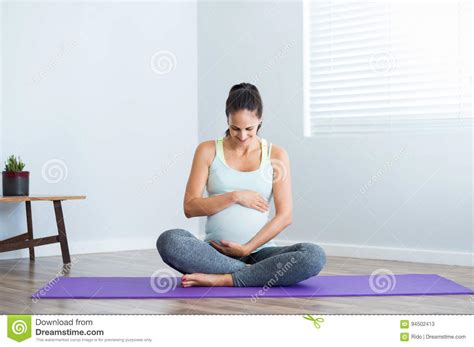 Pregnancy Yoga Exercise Stock Image Image Of Health 94502413