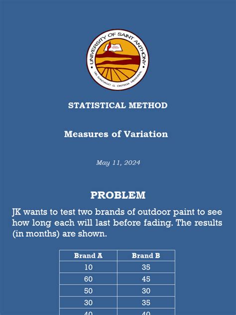Measures Of Variation Pdf Estimator Variance