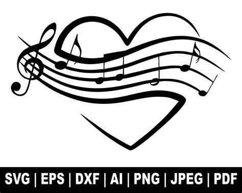 Heart Music Notes Svg Music Note Svg Heartbeat Svg Musical Notes Svg