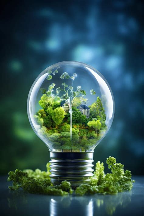 绿色植物灯泡绿色环保节能宣传摄影图 花瓣网