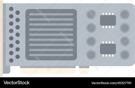 Gpu Icon Flat Computer Card Royalty Free Vector Image