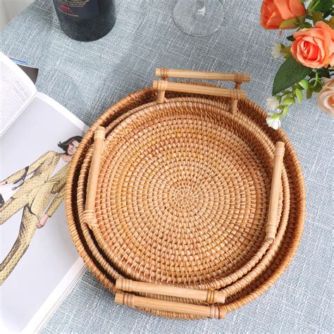 سینی حصیری ۳ سایز مدرن هوم