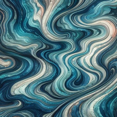 Abstract Blue Swirls Intertwine In A Mesmerizing Pattern Stock