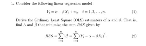 solved 1 consider the following linear regression model