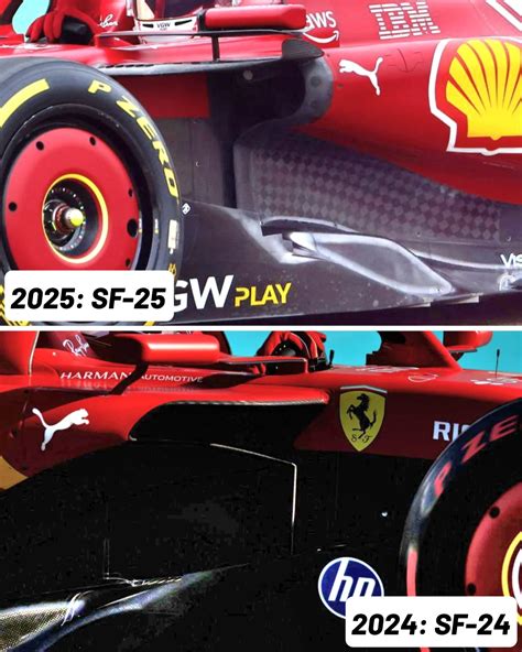 Formula 1 Pit Stops Comparison Between The Sidepods Of Ferrari Sf 24 And Sf 25 📸 Xpb Images