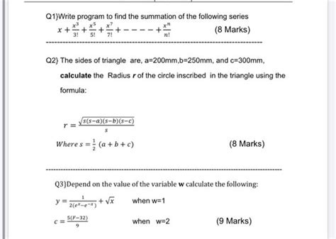 Solved Q1 Write Program To Find The Summation Of The