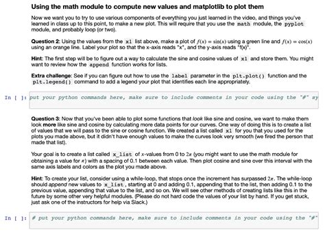 Solved Using The Math Module To Compute New Values And