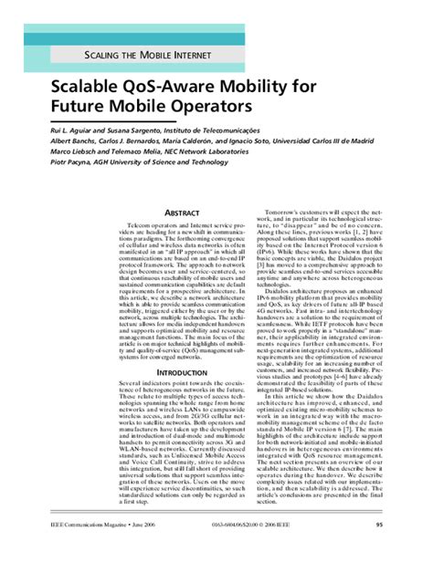Pdf Scalable Qos Aware Mobility For Future Mobile Operators