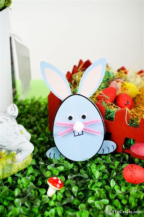 Printable Egg Shaped Easter Bunny Card Diy And Crafts