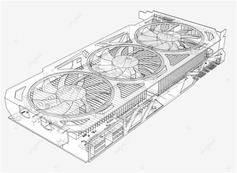 Gpu Card Outline Vector Pc Videocard Digital Vector Pc Videocard Digital PNG And Vector With