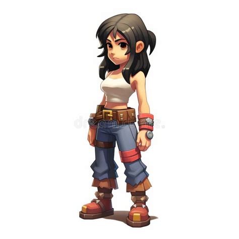 D Bit Pixel Cartoon Of Adult Zoe On White Background Stock Illustration Illustration Of