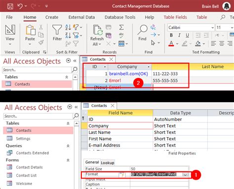 Formatting Text Fields Ms Access