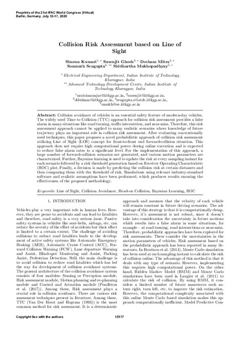 Pdf Collision Risk Assessment Based On Line Of Sight