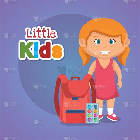 小的女生可爱的涂料儿童童年草图书包女孩教育
