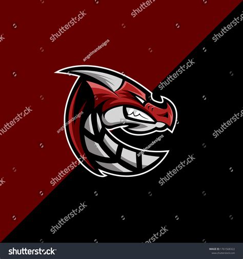 드래곤 마스코트 로고 로고 그림 스톡 일러스트 1761568322 Shutterstock