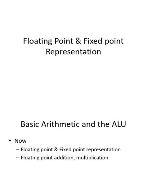 Floating Point And Fixed Point Representation Bca Ii Pdf