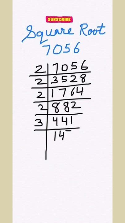 Square Root Of 7056 By Prime Factorisation Method Class7and8 Mathquiz Mathsschool Youtube