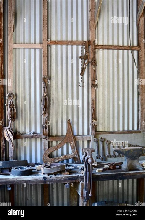 Werkzeug Arbeit Alt Hand Werkstatt Industrie Shop Equipment Vintage Scheune Holz