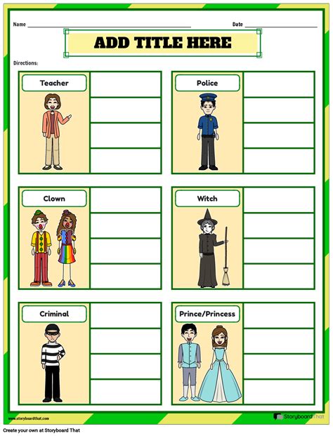 Storyboard That Character Traits Worksheets For Students
