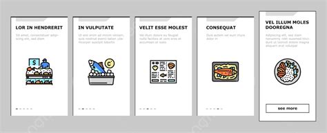 Seafood Cooked Food Dish Menu Onboarding Mobile App Page Screen Vector