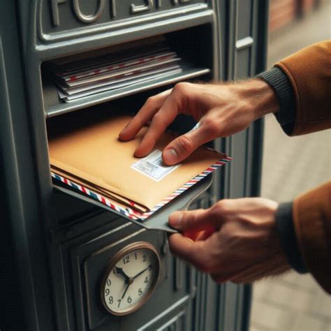 Postmans Hand Placing Letters Into A Mailbox Captured In Closeup Premium Ai Generated Image