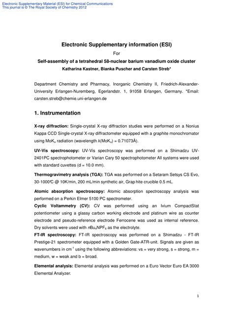 Pdf Cheminform Abstract Self Assembly Of A Tetrahedral 58 Nuclear Barium Vanadium Oxide Cluster