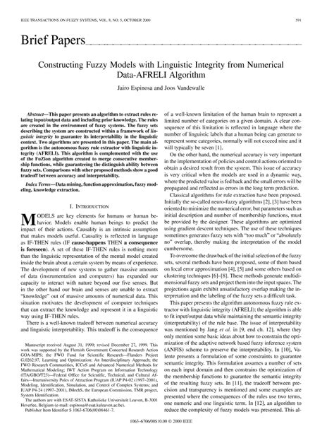 Constructing Fuzzy Models With Linguistic Integrity From Numerical Data