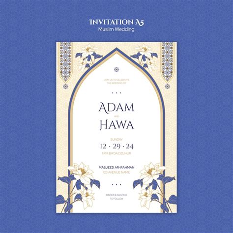 무슬림 결혼식 템플릿 디자인 무료 Psd 파일