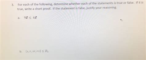 Solved 3 For Each Of The Following Determine Whether Each