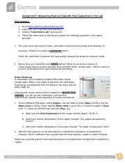 Measuring Heat And Specific Heat Capacities In The Lab Gizmo Course Hero