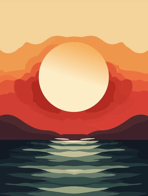 Premium Vector Beach Sunset Wallpaper Vector