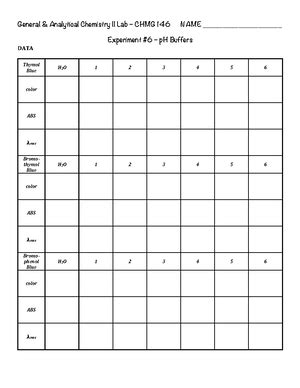 Lab Pre Lab Lab Pre Lab General Analytical Chemistry II Lab CHMG NAME Studocu