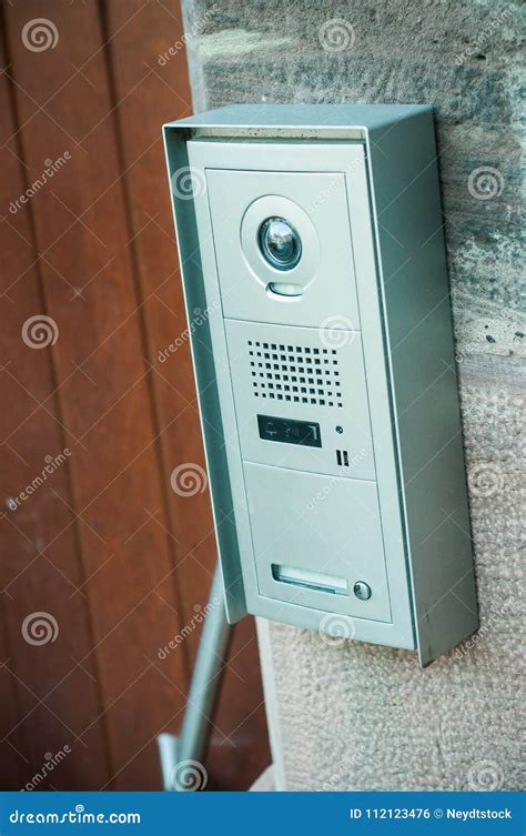 Video Intercom In The Entry Of A Building Stock Photo Image Of Camera Authorized 112123476