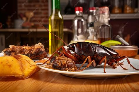 Premium Ai Image Unwanted Intruder Cockroach On Kitchen Table With