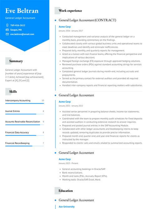 3 General Ledger Accountant Resume Examples And Templates