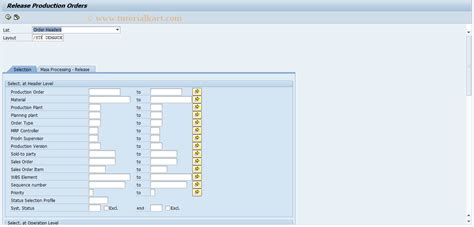 Co05n Sap Tcode Release Production Orders