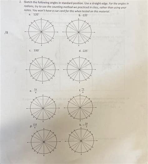 Solved Sketch The Following Angles In Standard Position Use Chegg Com
