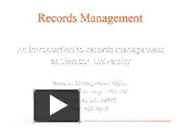Records Management Presentation Free To Download