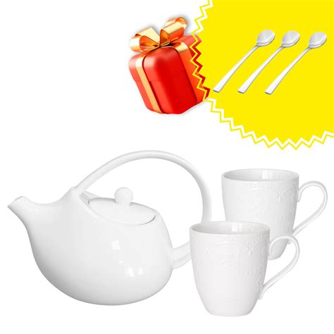 Купити заварювальний чайник Krauff Tokyo 780 мл та дві порцелянові чашки Krauff Mariposa 325 мл