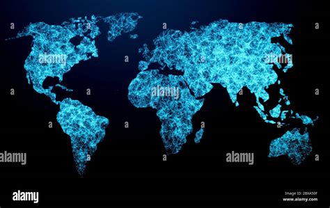Polygonal World Map Dots And Lines Connected World Map With Global Technology And