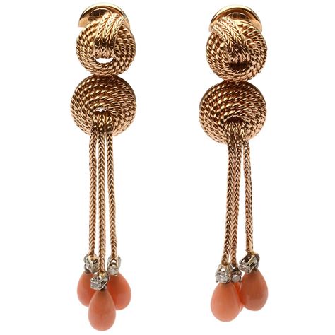 Diamond Dangle Gold Earrings At 1stdibs
