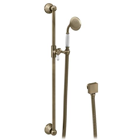 Chatsworth Antique Brass Shower Slide Rail Kit Victorian Plumbing Uk